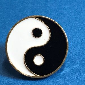 Jewelry | Yin And Yang Enamel Gold Tone Pin | Poshmark